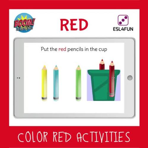 Boom Cards - Color Red Activities by ESL4FUN | TPT