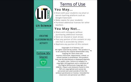 Creating Classroom Rules & Classroom Norms Activity & Worksheets