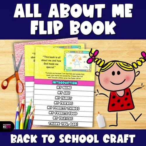 All About Me Flip Book - Back to School Foldable Activity Craft | TPT