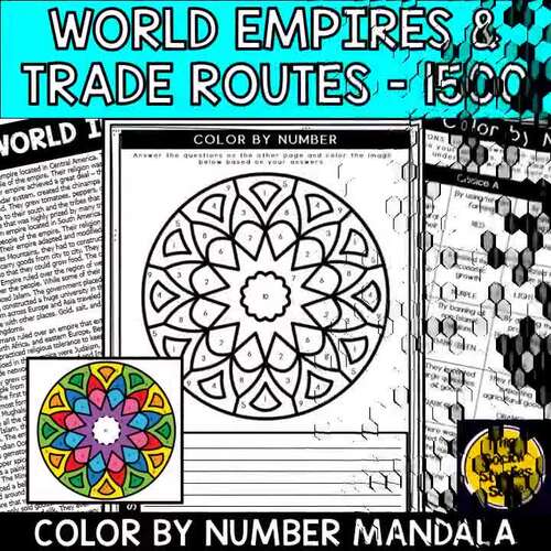 World Empires in 1500 Color by Number Reading Comprehension Passage ...