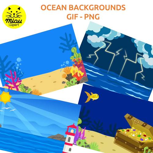 Ocean Backgrounds l Places l Scenes l Animated Gif - Png Clipart