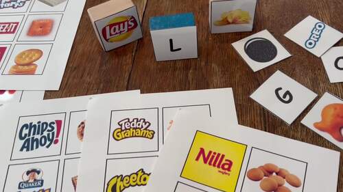 Snack Match Environmental Print Activity (Blocks/Magnetic Tiles ...