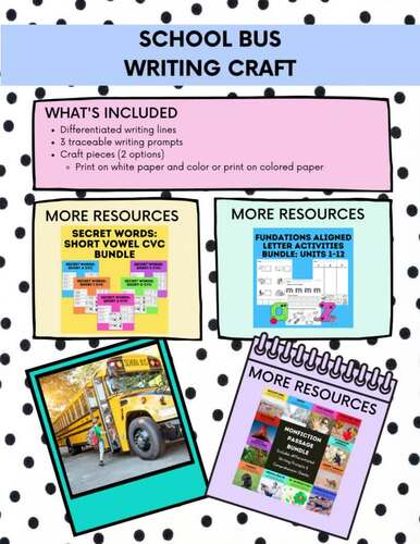 Back to School Bus Writing Craftivity - Fun & Engaging Writing Prompts ...