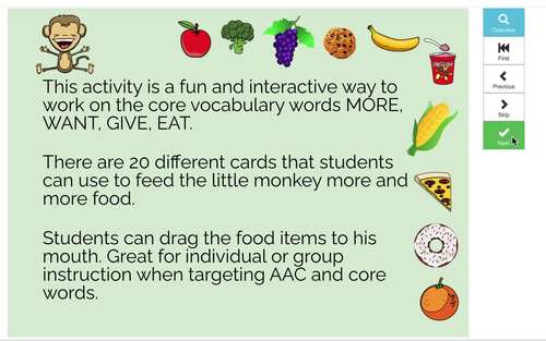 Monkey Wants More- AAC- Core Vocabulary Word- BOOM™ Cards- WANT-MORE-GIVE