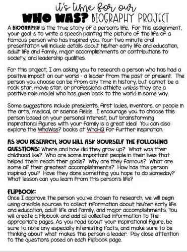 Who Was Biography Report & Oral Presentation EDITABLE, DIGITAL | TPT