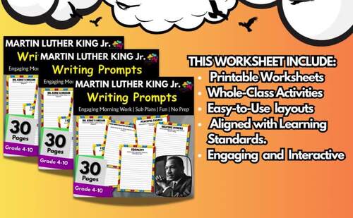 Martin Luther King Jr. Opinion Prompt Writing Activities 4th,5th,6th ...