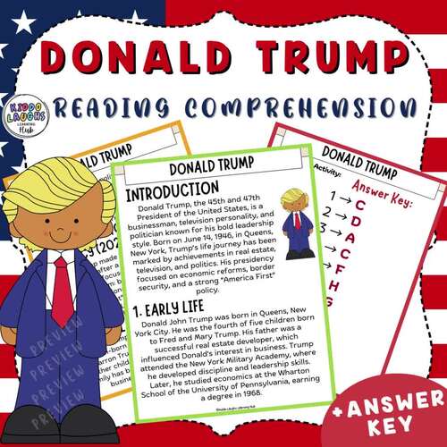 Donald Trump Presidential Biography Worksheet Informational Reading ...