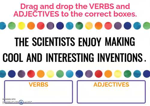Verbs and Adjectives Boom Cards™ Distance Learning Language by Creating ...