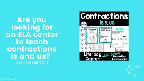 Contractions With is and us Hands-On Grammar Center Activity by Fiddleheads