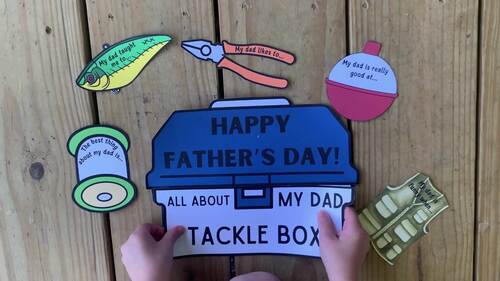 Spanish Father's Day Fishing Tackle Box Craft, All About Dad Printable Gift