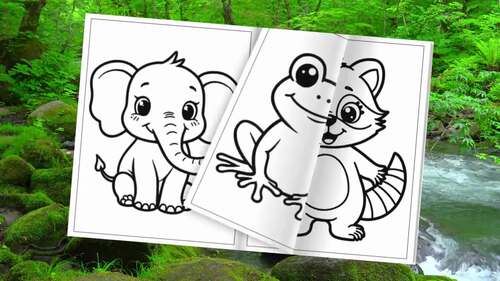 30 Animal Coloring Pages Gift for Kids Toddlers Preschoolers And ...