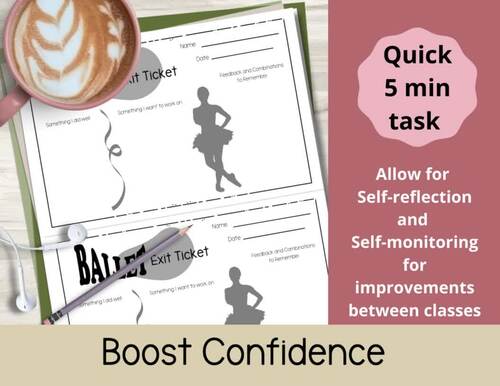 Daily Exit Tickets for Junior High and High School Ballet Dance Class 7-12