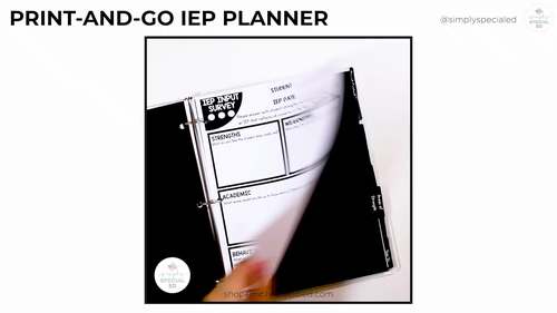 IEP Planner Binder | Special Education | Caseload Planner | IEP at a Glance