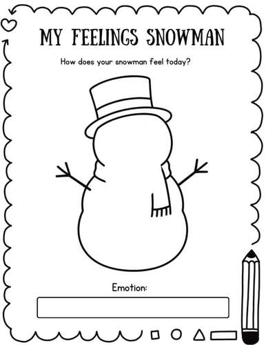 Bilingual Winter Emotions Snowman Worksheets English and Spanish