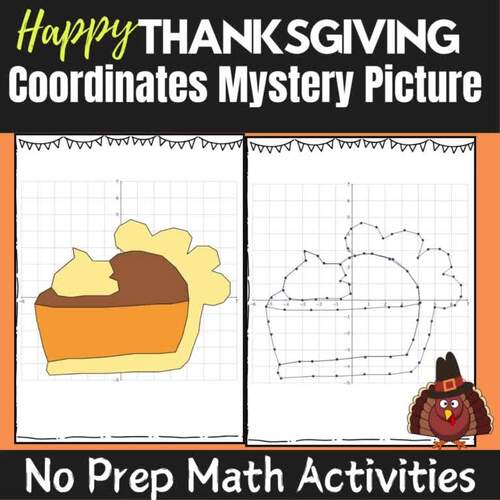 Thanksgiving Math Coordinates Graphing & Coloring thanksgiving Cake ...