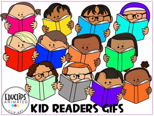GIFs - Kid Readers - Animated Images - {Educlips} by Educlips Clip Art