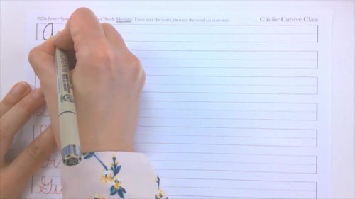 Cursive Uppercase Words 3 Letter Sizes Traceable Worksheets Lesson 22