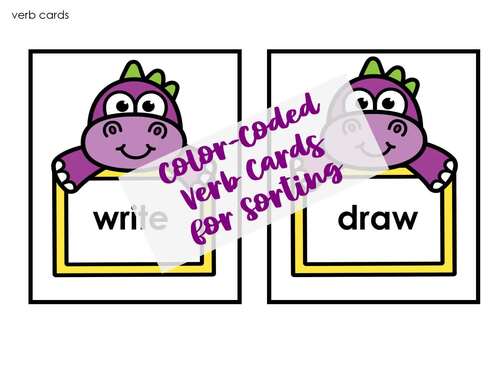 Grammar Worksheets, Nouns Verbs Adjectives Sort, Describing Pictures