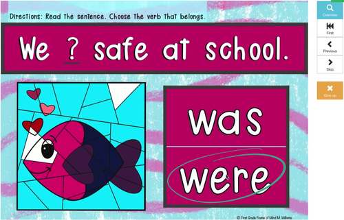 Boom Cards | WAS and WERE verbs by First Grade Frame of Mind | TPT