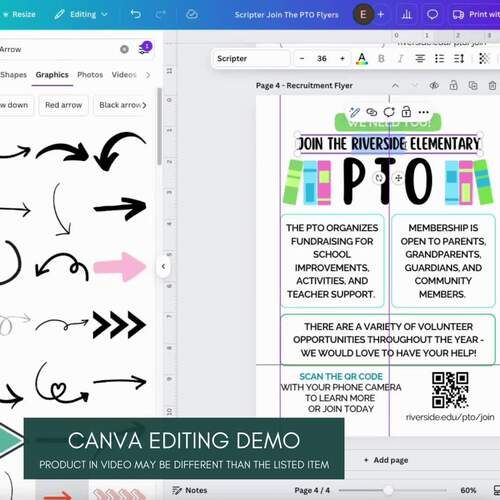 PTO Meeting Flyer Canva Template, Parent Teacher Organization Meeting ...
