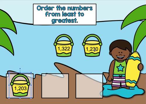 Order Numbers to 4 Digits Digital & Printable Math Task Cards | TPT