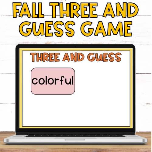 Fall Three and Guess Morning Meeting Game or Class Party by Miss V in 3