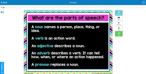 Parts of Speech Boom Cards by Second Grade Smiles | TPT