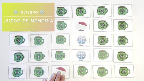 Invierno: Juego de memoria y vocabulario | Spanish | Winter memory game