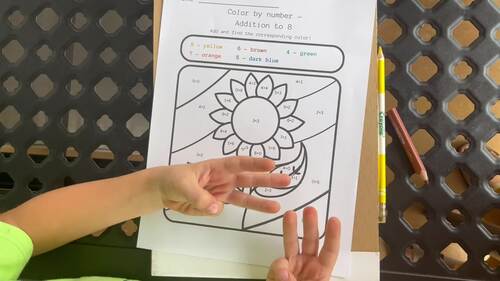 Fall Color by Number - Addition within 10 by Aprons To Share | TPT