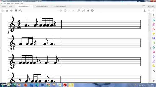 Creative Rhythm Composition #10 (Basic Rhythm Practice Music Worksheet)