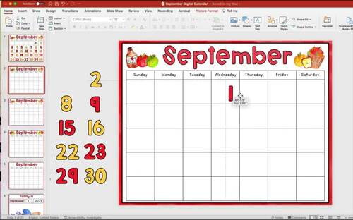 September Calendar for Morning Meeting by Leanne Prince | TPT