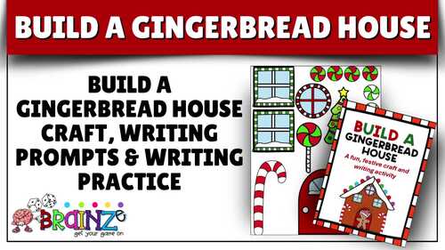 Build a Gingerbread House | Christmas Cut & Paste Craft & Writing Activity