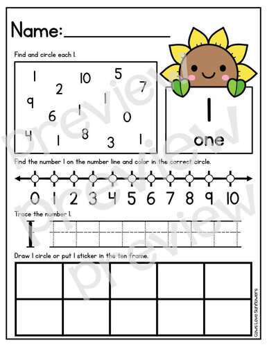 Preschool Numbers 0-10 Trace Write Find Practice Math Worksheets - FALL ...