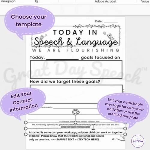 Five Speech Therapy Newsletters for Parent/Caregiver Communication