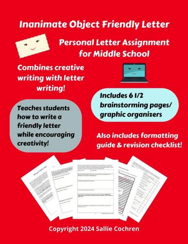 Inanimate Object Friendly Letter (Personal Letter Assignment for Middle ...