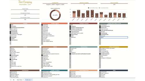 Tent Camping Checklist Google Sheets Spreadsheet by Mom Money Map