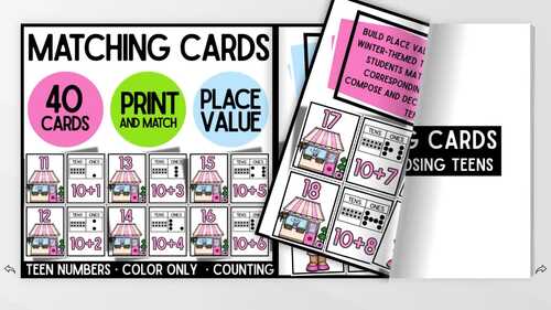 Kindergarten–1st Grade Teen Numbers 11–19 Matching Cards | Number Bonds