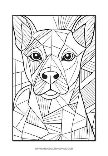 Dog Abstract Portrait Coloring Pages Vol. 9: Portraits with a Twist!