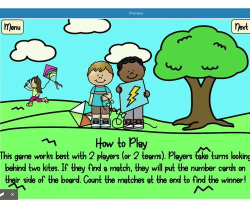 Windy Day Kite Match Articulation Memory Game Boom Cards™ Speech Therapy