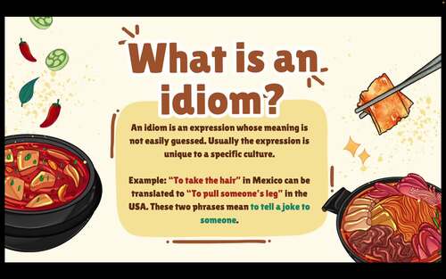 Food Idioms Presentation: Fun and Flavorful English Expressions (A2-B1)
