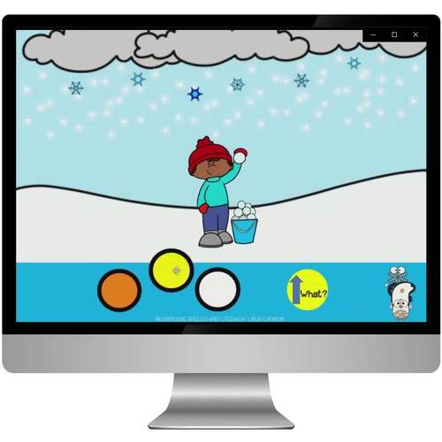 Winter Boom Cards Speech Therapy | WH Questions with Animated Verbs | GIFs