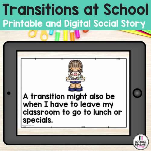 Social Story: Transitions at School by Brooke Reagan | TPT