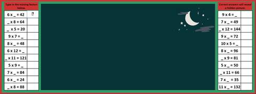 Mystery Digital Pixel Art NO PREP - Festive Owls Missing Factors Pixel Art