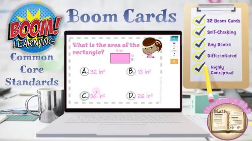 Apply Area & Perimeter Formulas for Rectangles: Boom Cards 4.MD.3