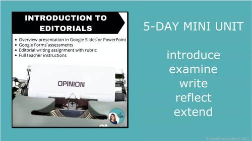 MEDIA UNIT Intro to Editorials with presentation, quizzes, assignments