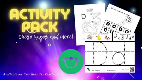 Letter D| Letter Recognition & Sound Recognition + Writing Activity Pack