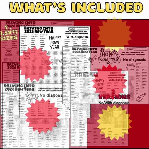 New Year 2026 Giant Hard Word Search Collaborative Poster Holiday ...