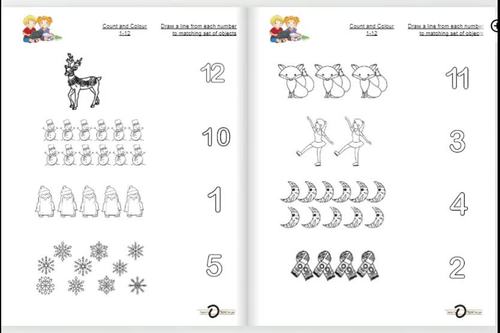 Count and Draw Line to Matching Number - 10-25 PDF printable file