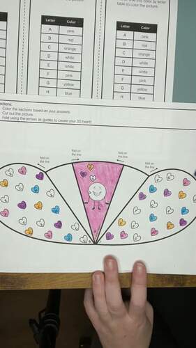 Editable Valentine Math Craft Heart Foldable and February Bulletin Board