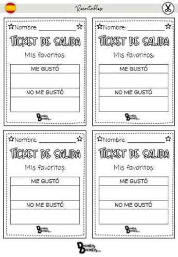 Exit tickets - Tickets de salida (Eng/Esp) by DocentesDecentes | TPT